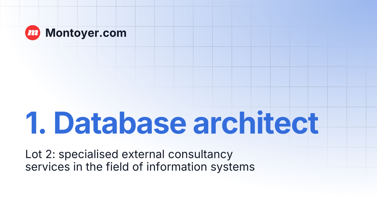 1. Database architect | Montoyer.com